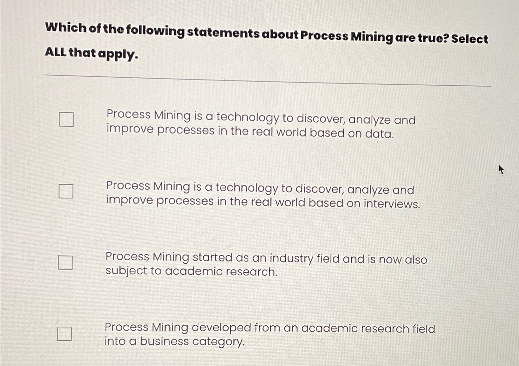 Solved Which of the following statements about Process | Chegg.com