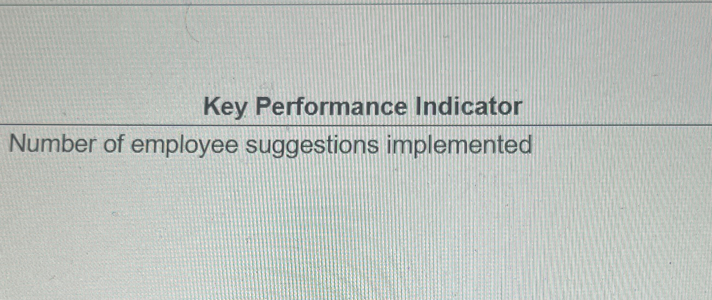 Solved Key Performance IndicatorNumber of employee | Chegg.com