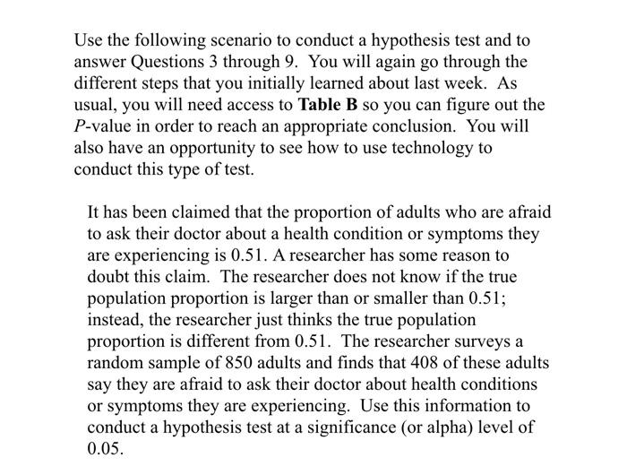 Solved Use the following scenario to conduct a hypothesis | Chegg.com