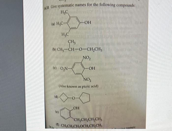 Solved 133 Give systematic names for the following | Chegg.com
