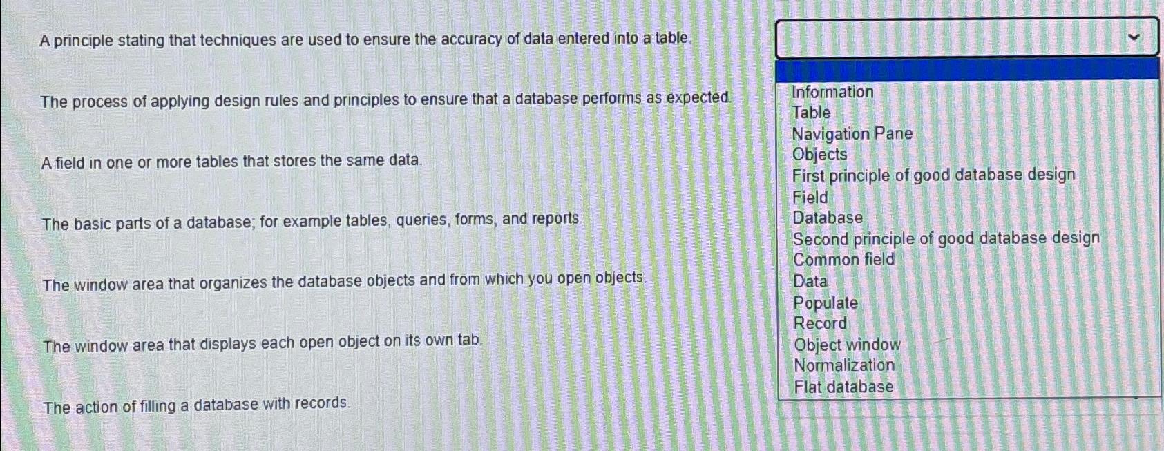 Solved Match each term in the second column with its correct | Chegg.com