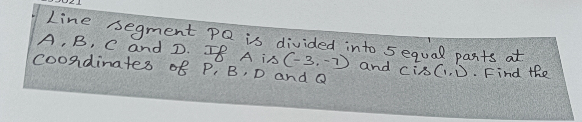 Solved Line segment PQ ﻿is divided into 5 ﻿equal parts | Chegg.com