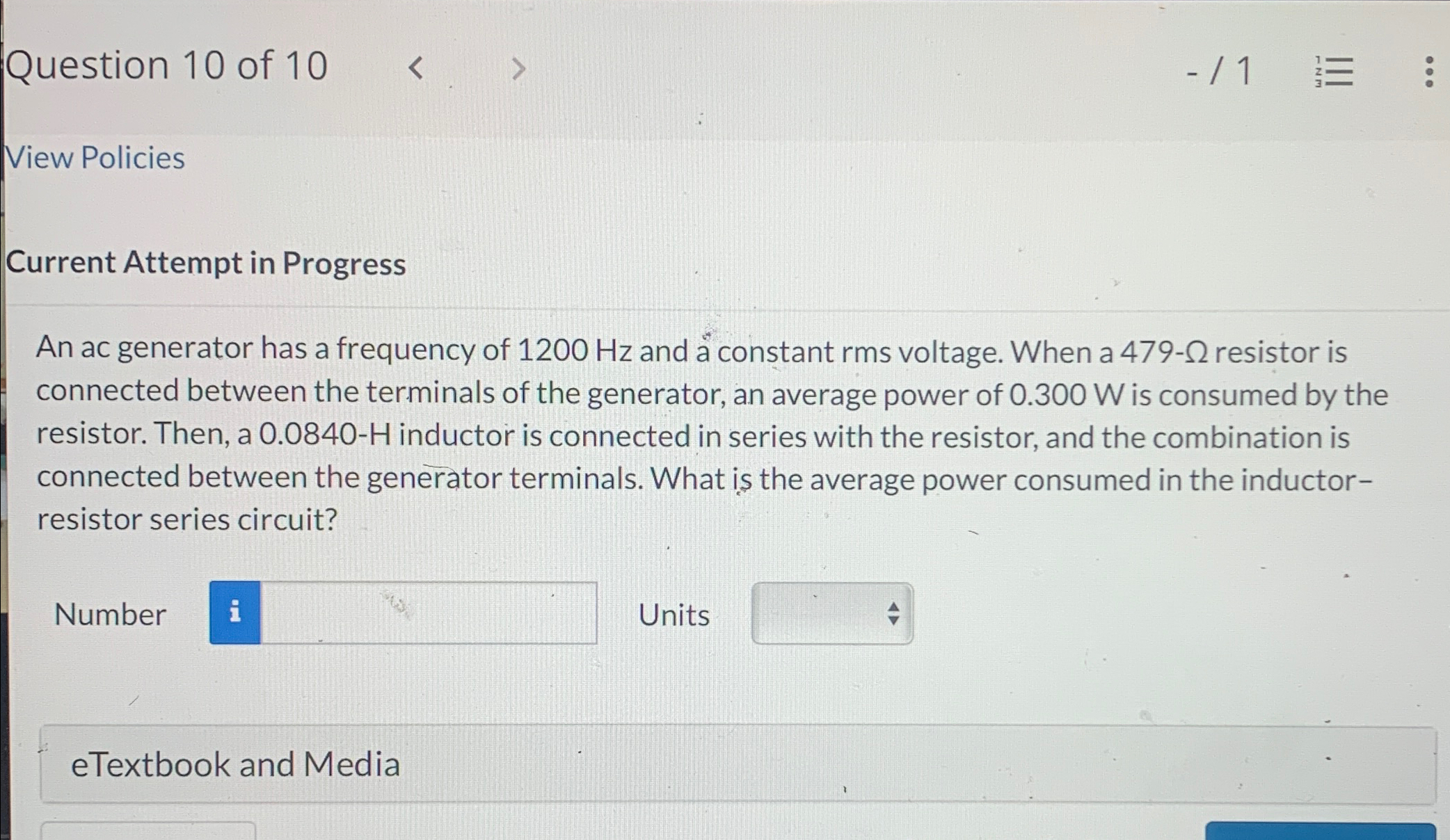 Solved Question 10 ﻿of 10-1View PoliciesCurrent Attempt in | Chegg.com