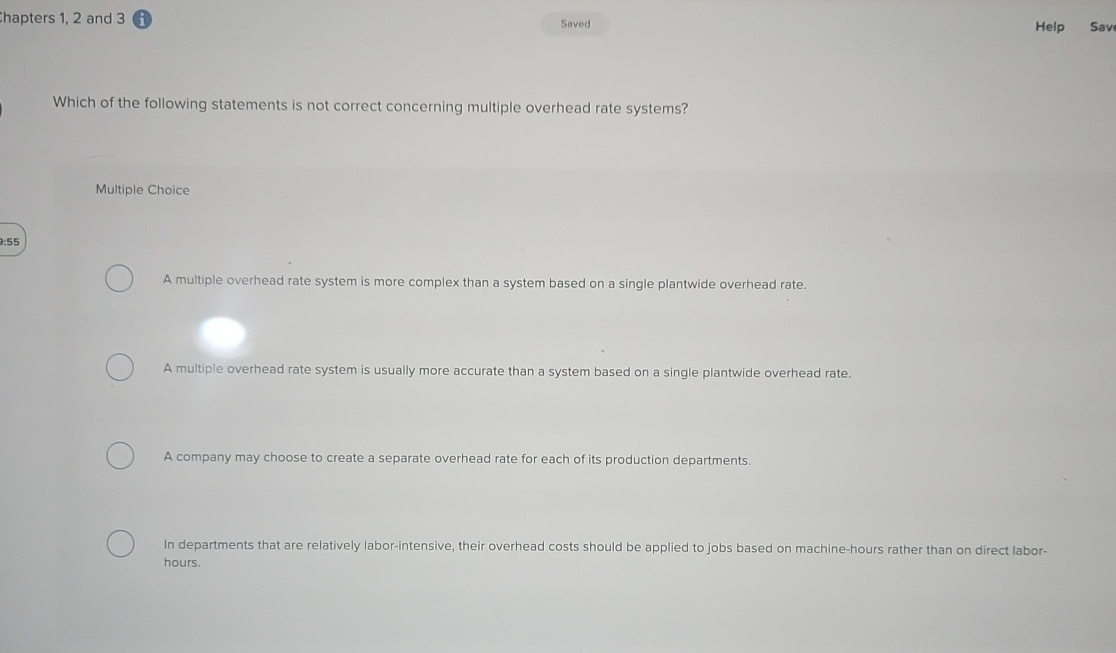 hapters 1,2 ﻿and 3 ﻿iSavedHelpWhich of the following | Chegg.com