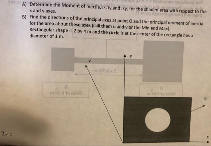 Solved A Determine The Moment Of Inertia Ix Iy And Ixy