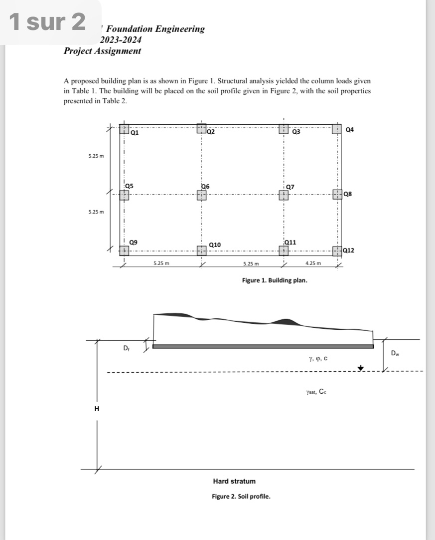Solved 1 ﻿SUI 2 , ﻿Foundation Engineering2023-2024Project | Chegg.com