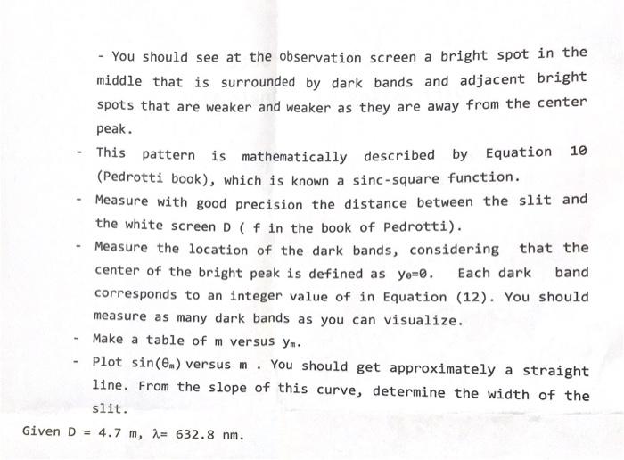 Solved Fraunhofer diffraction Diffraction by a single slit | Chegg.com