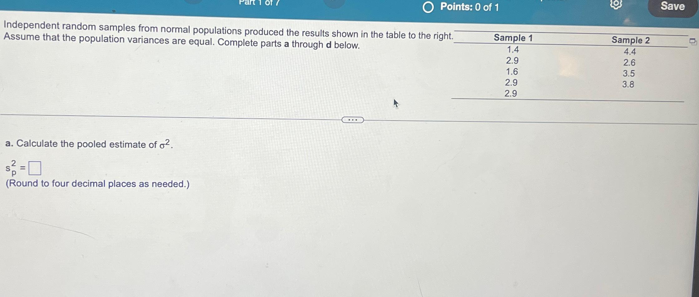 Solved Independent random samples from normal populations | Chegg.com