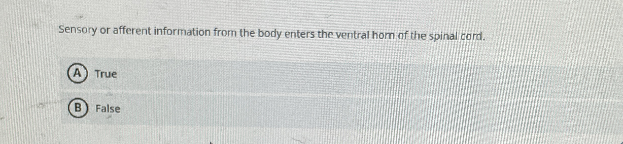 Solved Sensory or afferent information from the body enters | Chegg.com