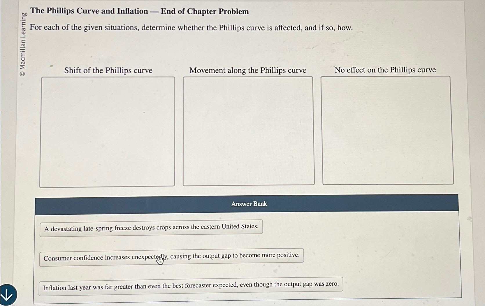 Solved The Phillips Curve and Inflation - ﻿End of Chapter | Chegg.com