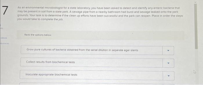Solved As an environmental microbiologist for a state | Chegg.com