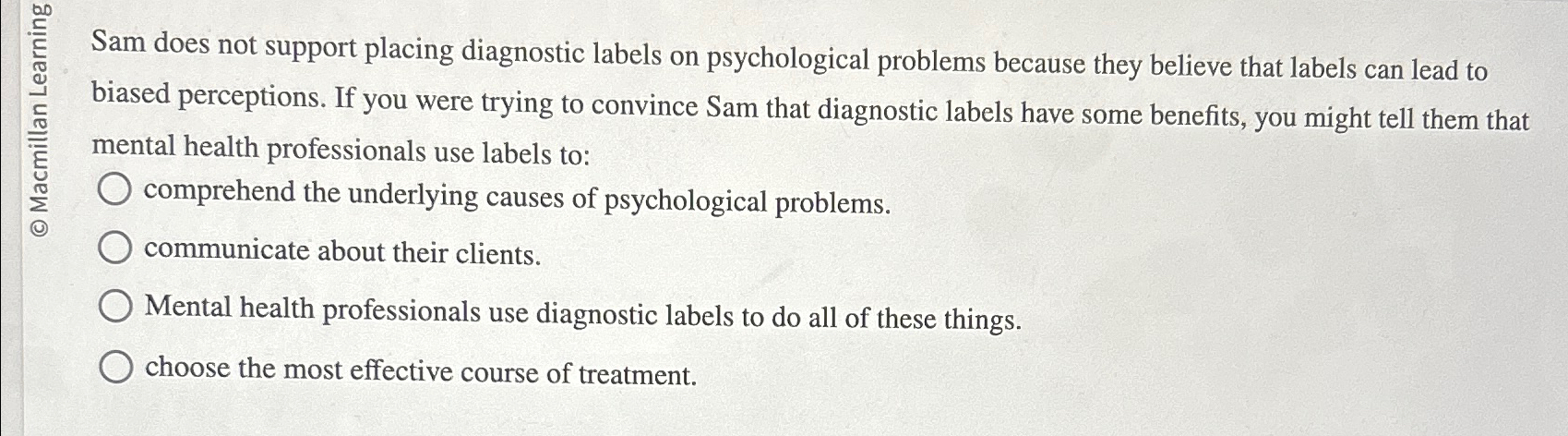 Solved Sam does not support placing diagnostic labels on | Chegg.com