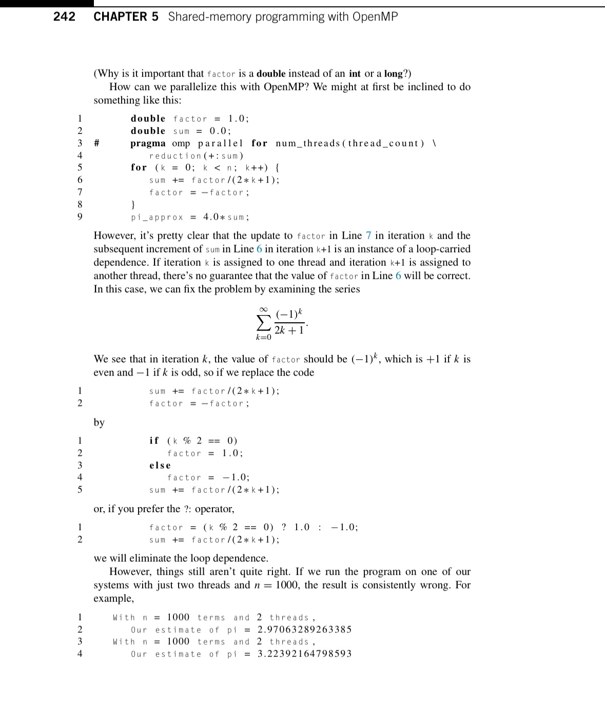 Solved Attempting to parallelize the program on page | Chegg.com