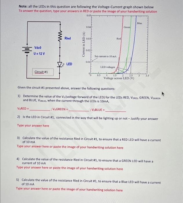 Solved Note: all the LEDs in this question are following the | Chegg.com