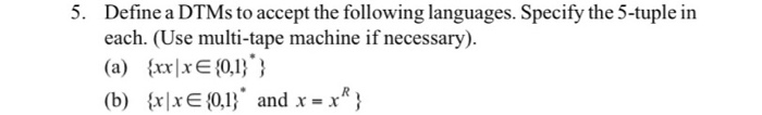 Solved 1. Design a Turing machine which recognizes the | Chegg.com