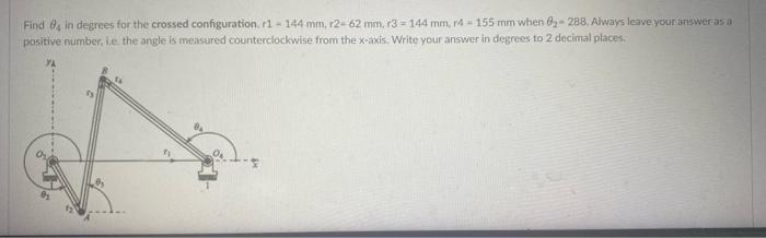 Solved Find 04 in degrees for the crossed configuration. | Chegg.com