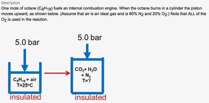 Solved One mole of octane (C8H18) fuels an internal | Chegg.com