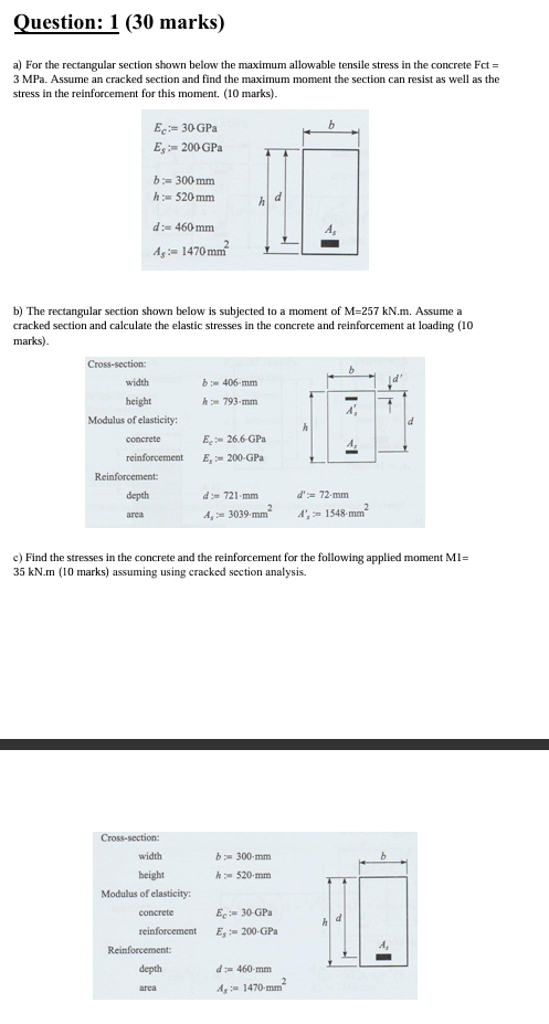 Solved Question: 1 (30 ﻿marks)a) ﻿For the rectangular | Chegg.com