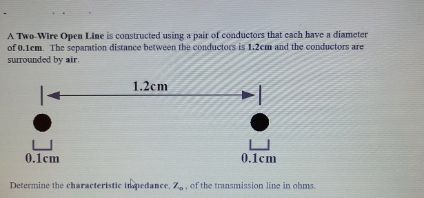 Solved A Two-Wire Open Line is constructed using a pair of | Chegg.com