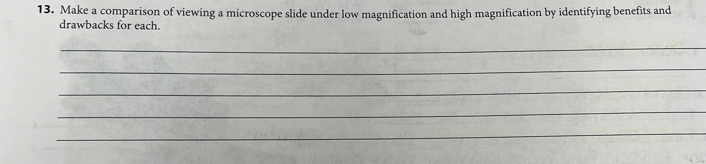 Solved Make a comparison of viewing a microscope slide under | Chegg.com