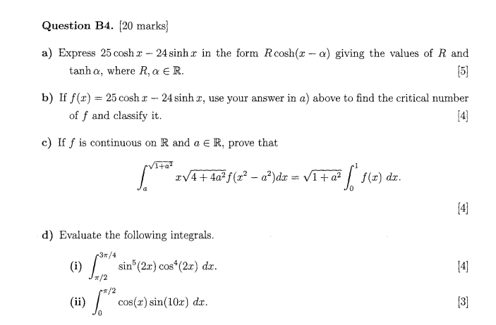 Solved Question B3. [20 ﻿marks]a) ﻿Show that | Chegg.com