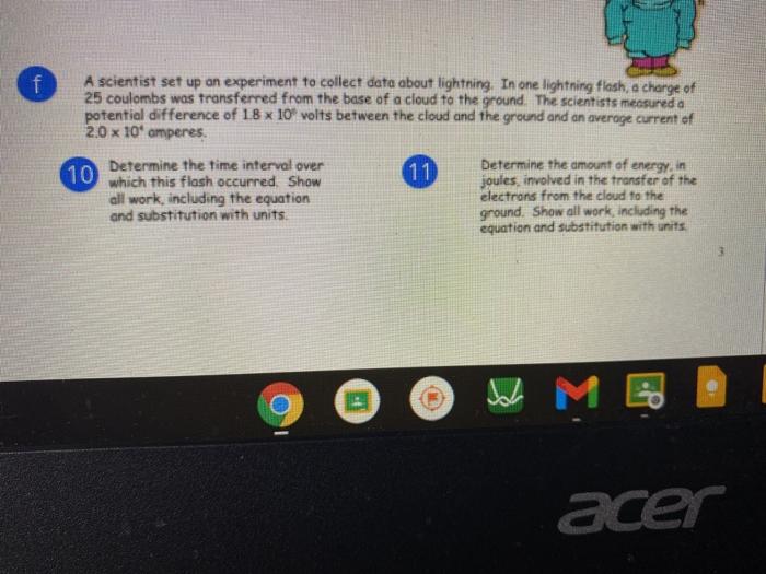 Solved ASR niment to collect data about lightning. In one | Chegg.com