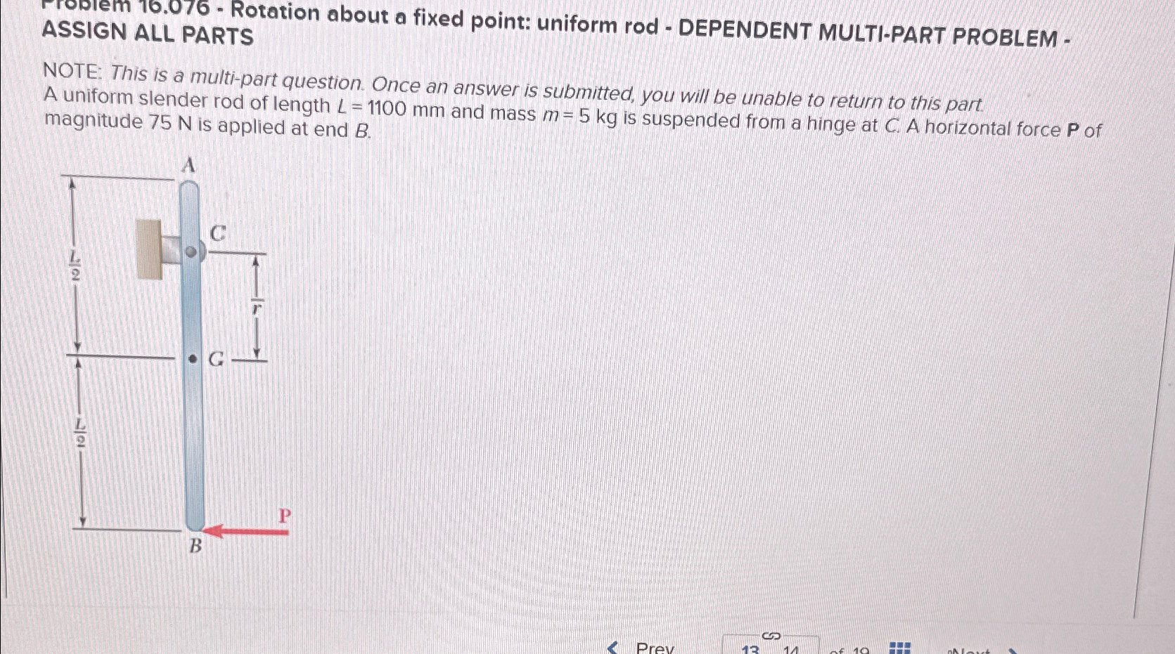 Solved ASSI 10.076 - ﻿Rotation about a fixed point: uniform | Chegg.com