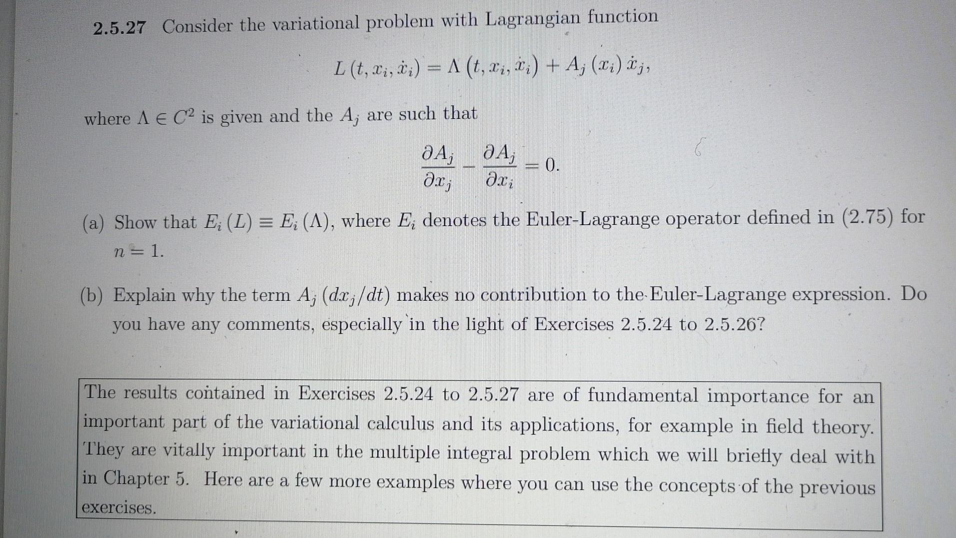 Solved 2.5.27 Consider the variational problem with | Chegg.com
