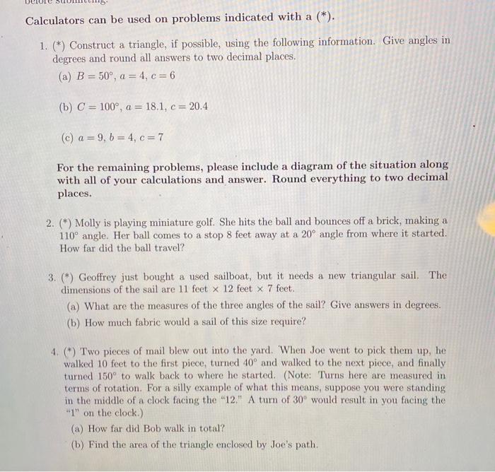 Solved Calculators can be used on problems indicated with a | Chegg.com