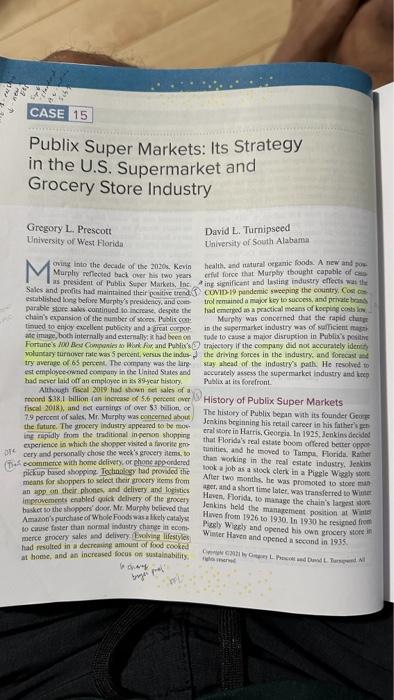 Solved hi my topic is publix super markets: Its strategy in | Chegg.com