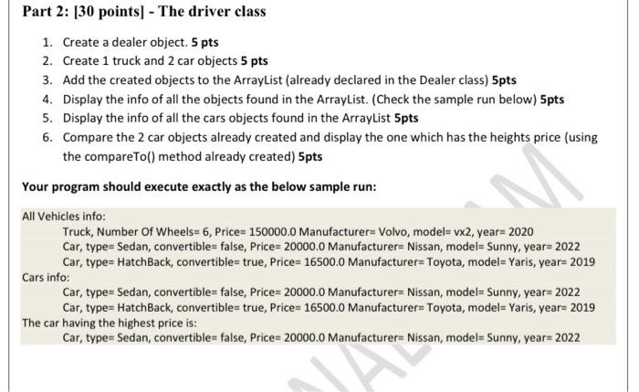 Solved 1. Implement Vehicle class with all its data fields | Chegg.com