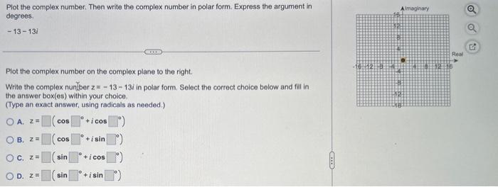 Solved Plot The Complex Number Then Write The Complex 7832