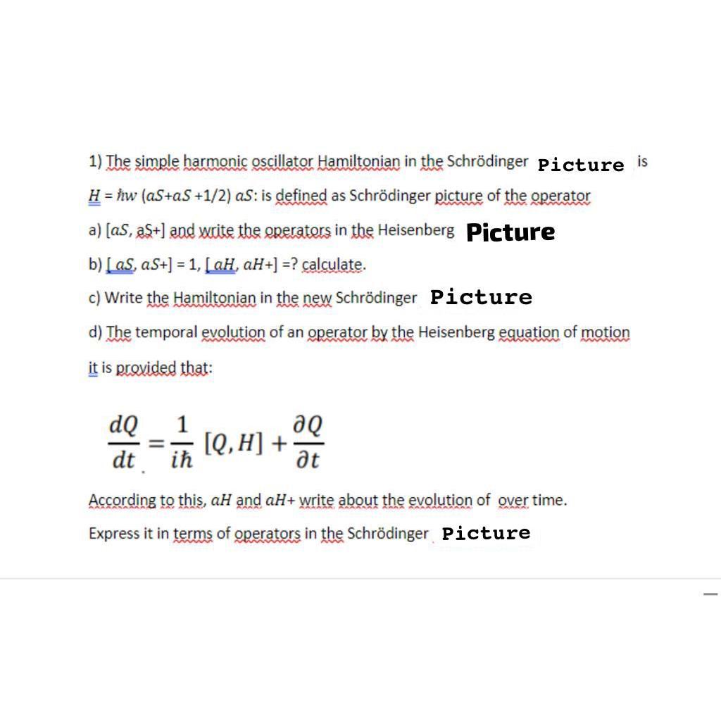 Solved The simple harmonic oscillator Hamiltonian in the | Chegg.com