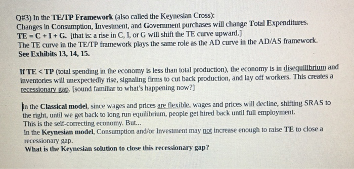 Solved Q#3) In the TE/TP Framework (also called the | Chegg.com