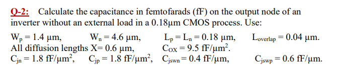 Solved Q-2: Calculate the capacitance in femtofarads (fF) | Chegg.com