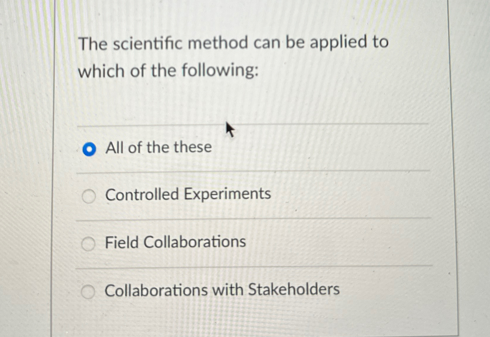 Solved The scientific method can be applied to which of the | Chegg.com