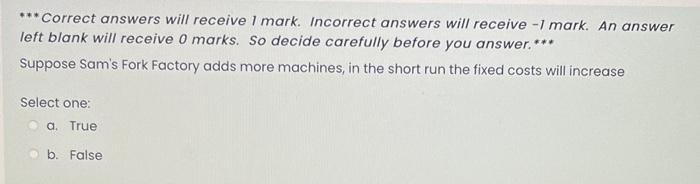 Solved Correct answers will receive 1 mark. Incorrect | Chegg.com