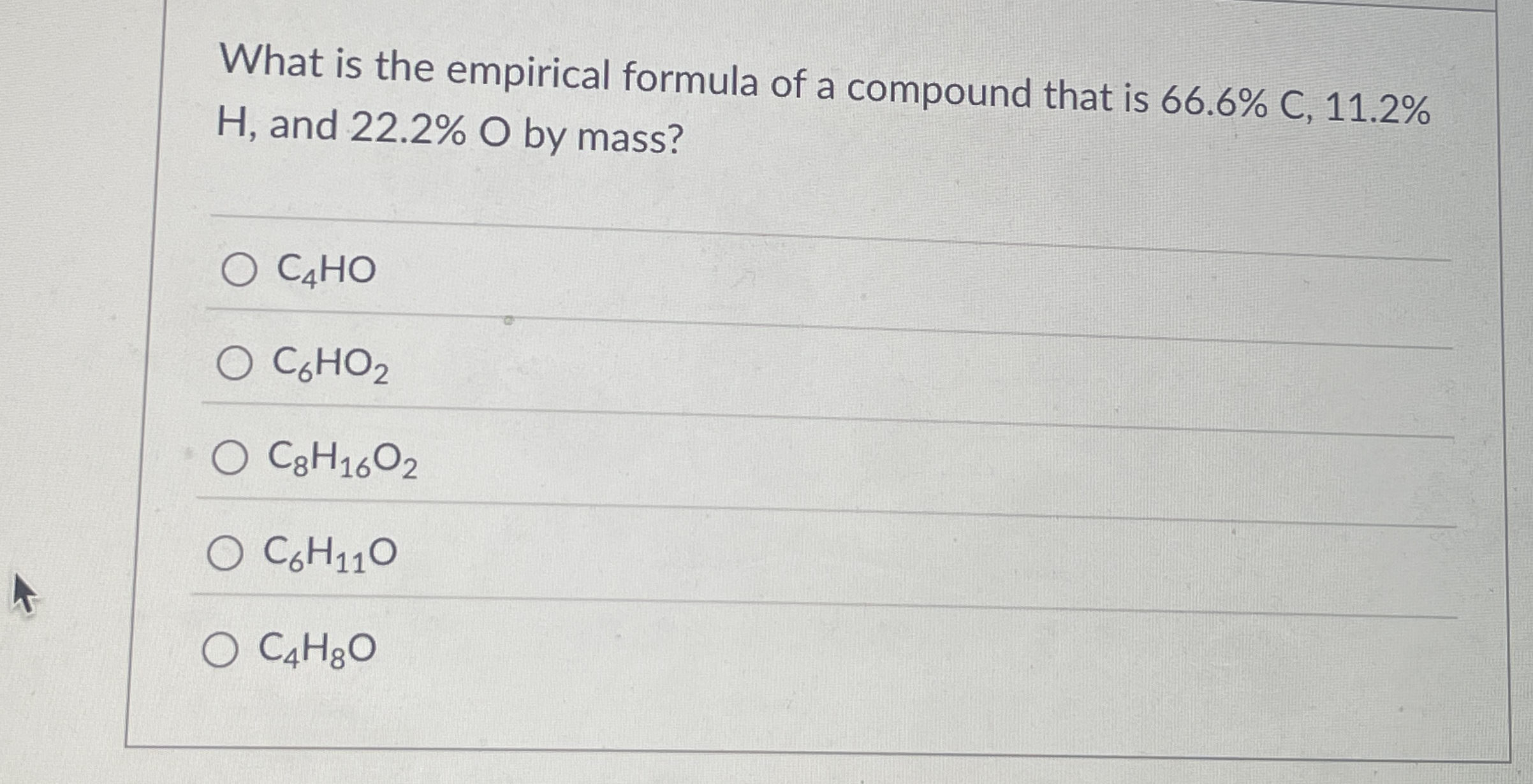 Solved What is the empirical formula of a compound that is | Chegg.com