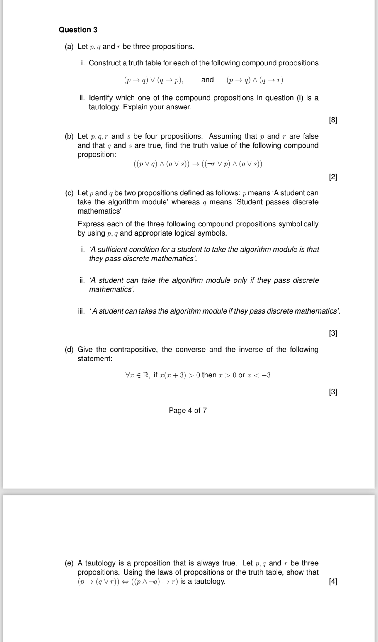 Solved Question 3(a) ﻿Let p,q ﻿and r ﻿be three | Chegg.com