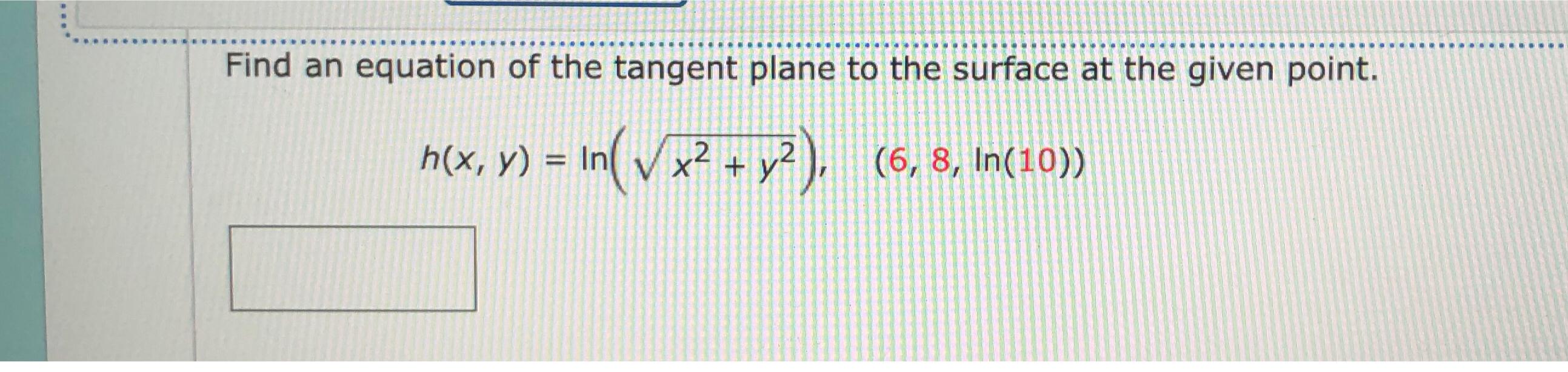 Solved Find an equation of the tangent plane to the surface | Chegg.com