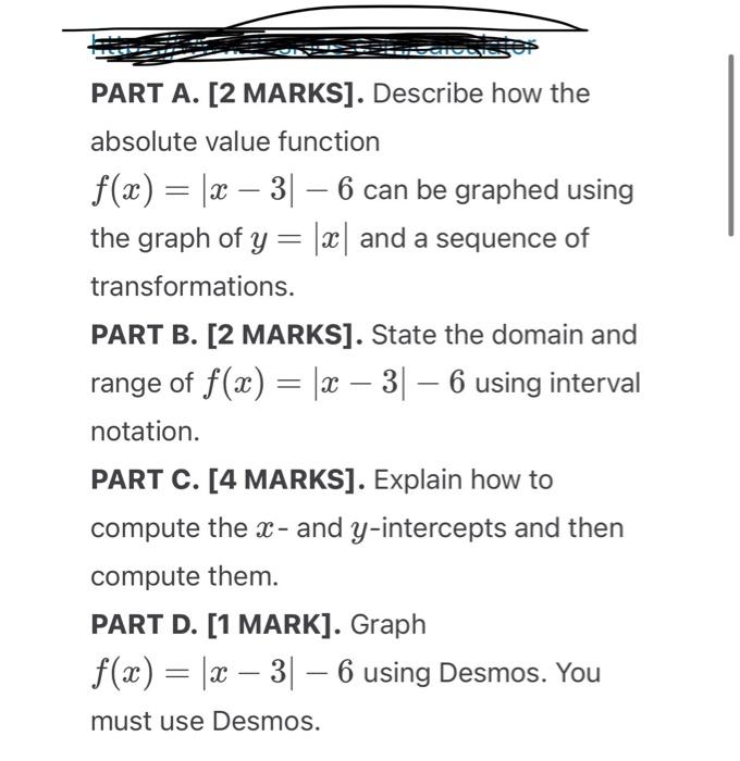 Solved PART A. [2 MARKS]. Describe how the absolute value | Chegg.com