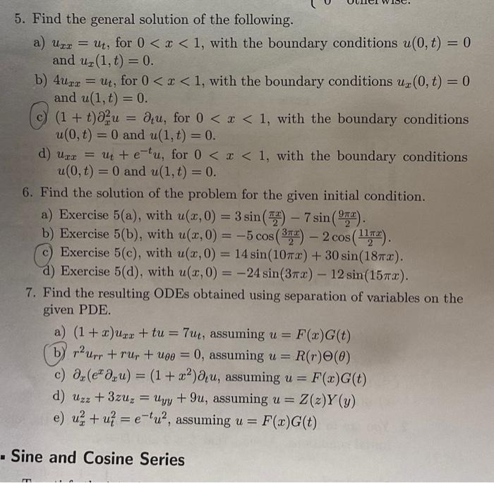 Solved 6. Find the solution of the problem for the given | Chegg.com