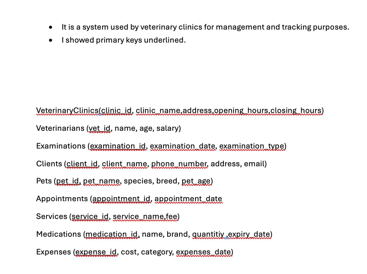 Solved It is a system used by veterinary clinics for | Chegg.com