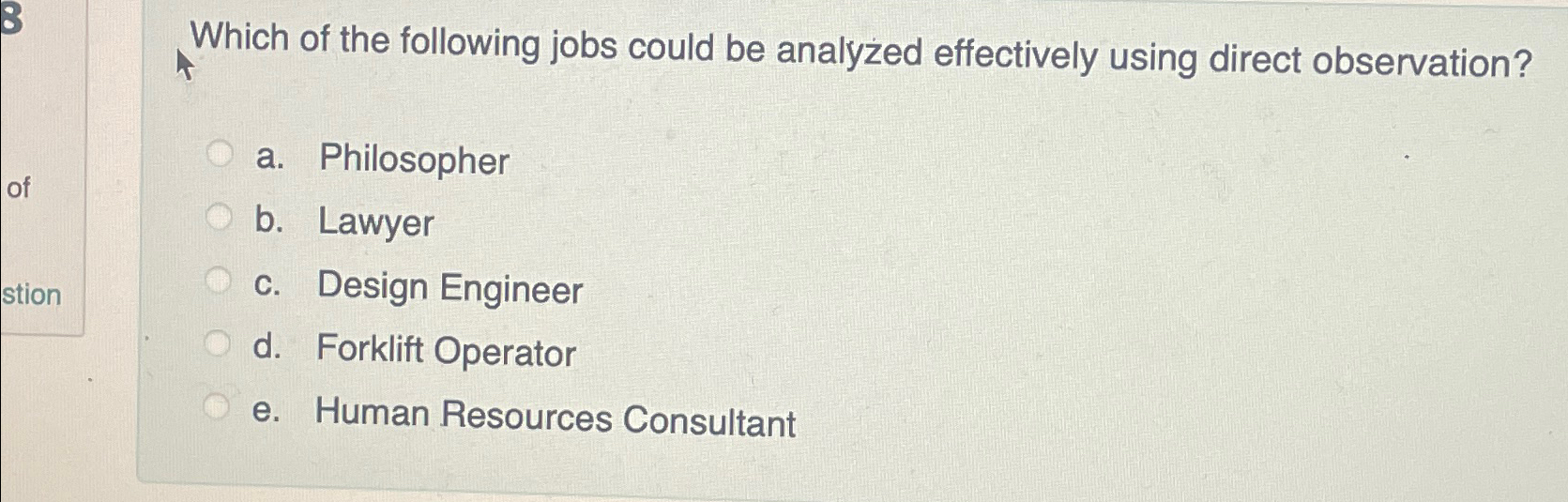 Solved Which of the following jobs could be analyzed | Chegg.com