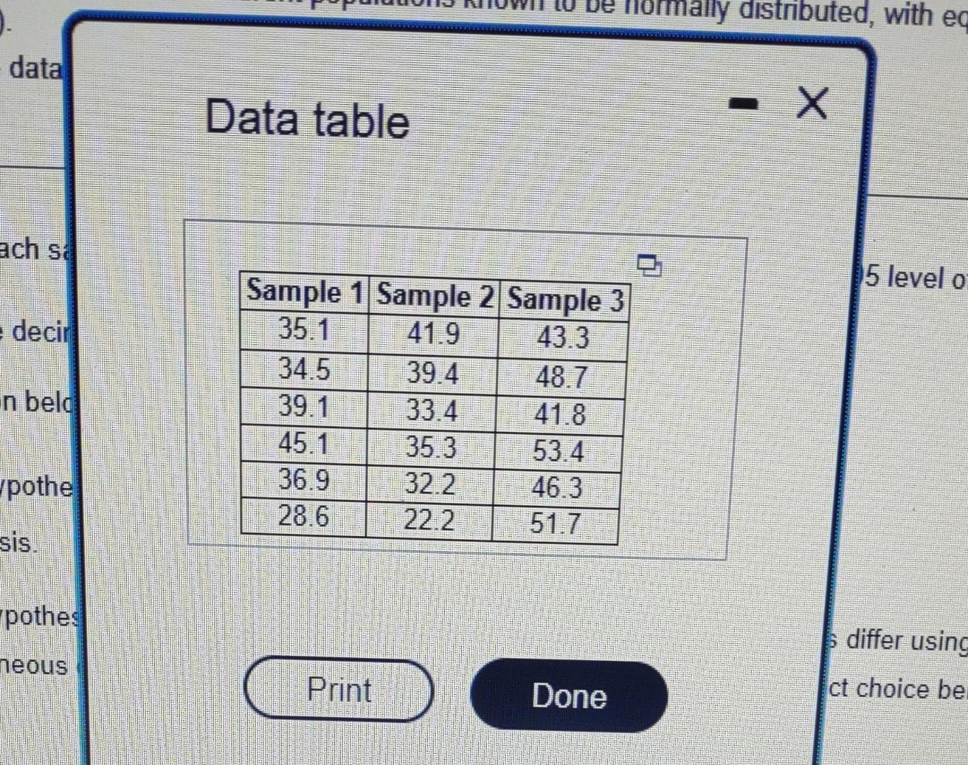 Solved The accompanying data are taken from three different | Chegg.com