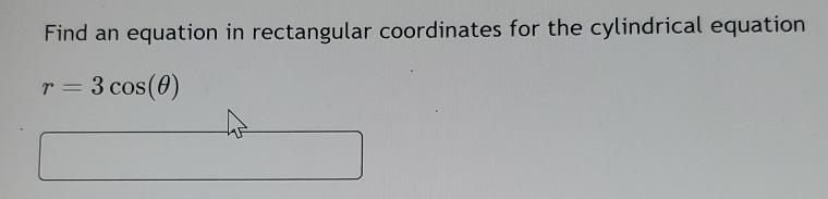 Solved Find An Equation In Rectangular Coordinates For The