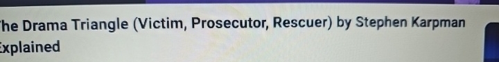 Solved he Drama Triangle (Victim, ﻿Prosecutor, Rescuer) ﻿by | Chegg.com