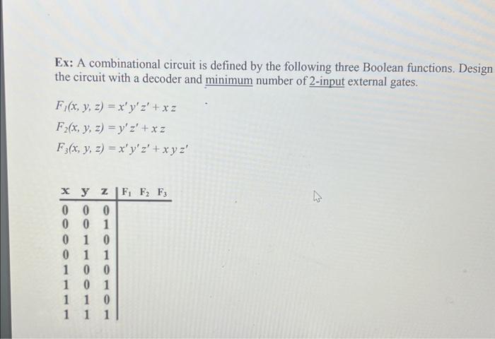 Ex A Combinational Circuit Is Defined By The 6214