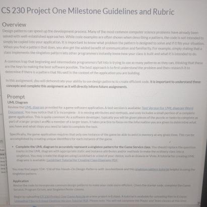 Solved CS 230 ﻿Project One Milestone Guidelines and | Chegg.com