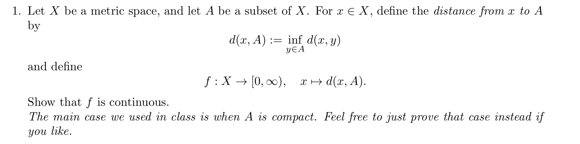 Solved Let x ﻿be a metric space, and let A ﻿be a subset of | Chegg.com